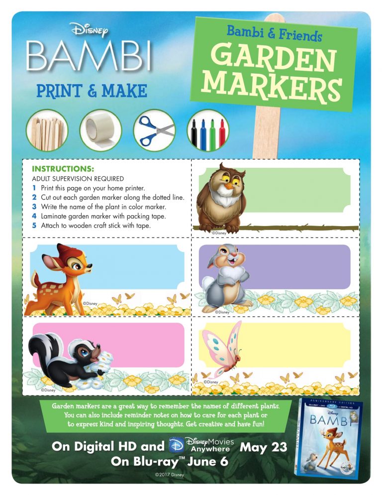 Bambi on Bluray with behind the scene clips, plus activity sheets