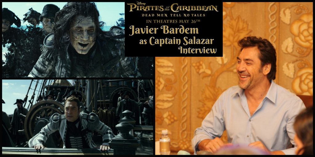 Javier Bardem plays Captain Salazar in the new Pirates of the Caribbean