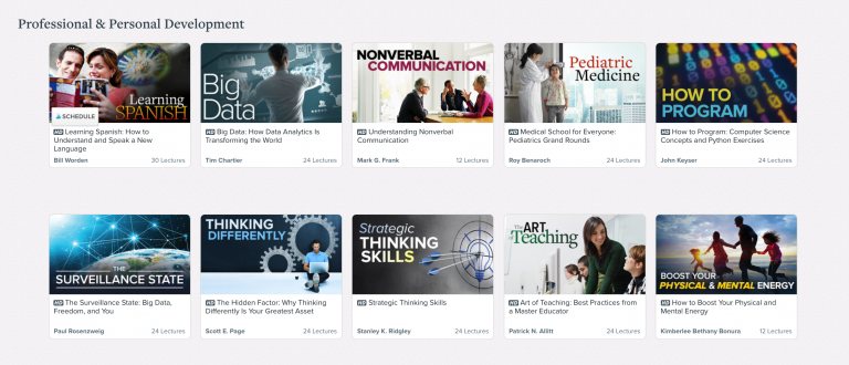 Affordable Online Learning Courses with The Great Courses Plus