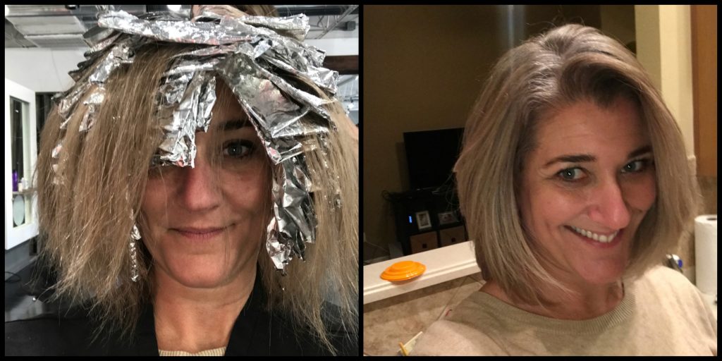 Tips and Tricks for Going Gray - Products and hair styles to help process.