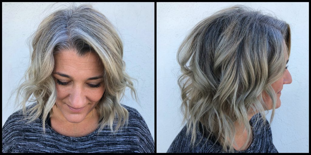 Tips and Tricks for Going Gray - Products and hair styles to help process.